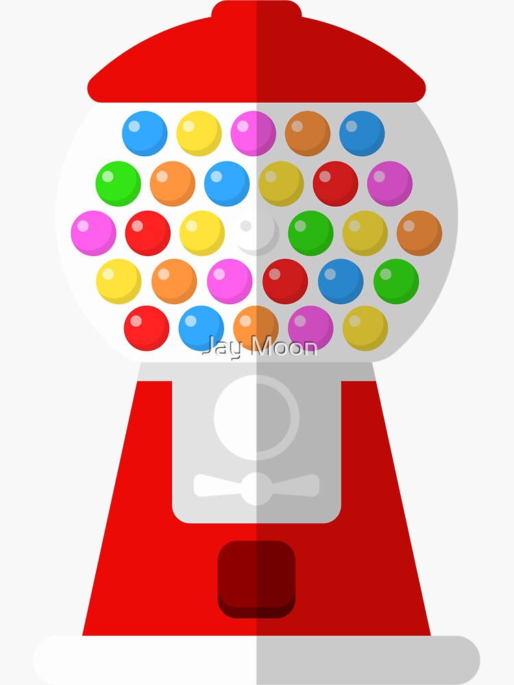 "Gumball & Gumball Machine" Sticker by jaymoondesign | Redbubble