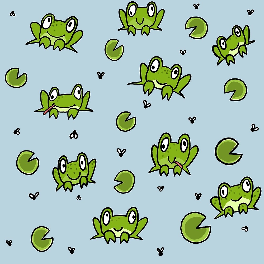 "Frogs Print" by Peachellie | Redbubble