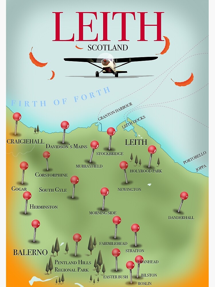 "Leith Scotland map travel poster." Canvas Print for Sale by ...