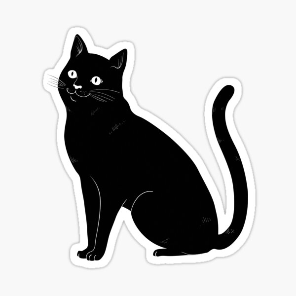"Cute Black Cat Sticker " Sticker for Sale by RipDesigns | Redbubble