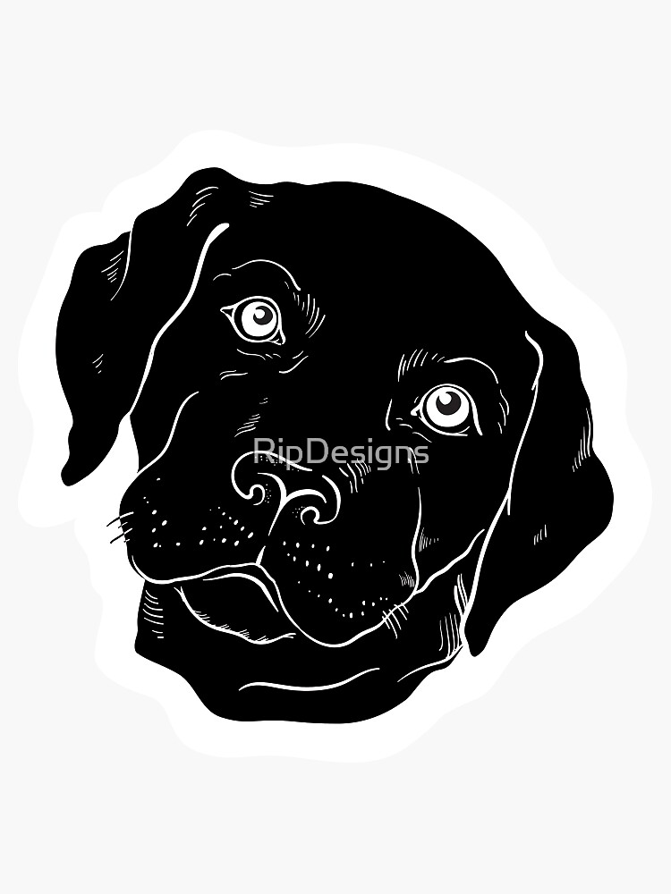 "Cute Black Lab Labrador Dog Sticker" Sticker for Sale by RipDesigns ...