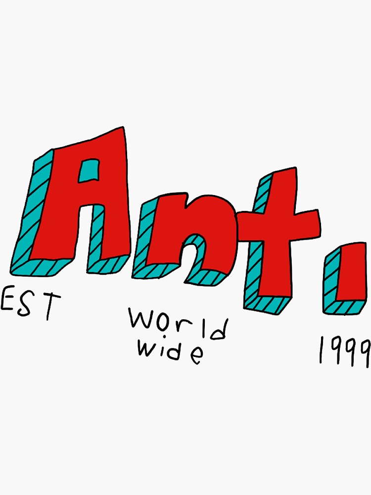"ANTI Logo - Red and Blue " Sticker by Sam-Shughart | Redbubble