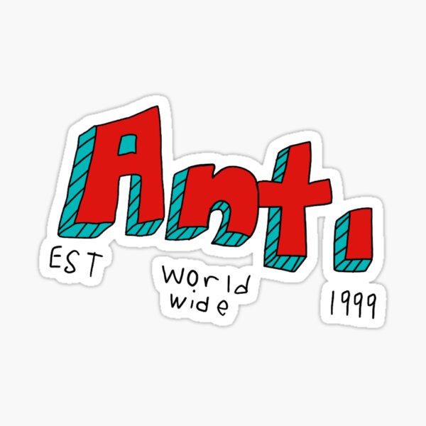 "ANTI Logo - Red and Blue " Sticker by Sam-Shughart | Redbubble