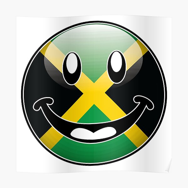 "Jamaica Happy Face Smiley Emoji Button" Poster by identiti | Redbubble