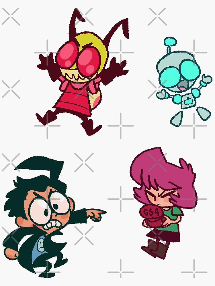 "Invader ZIM Family Set!!" Sticker for Sale by turboraven | Redbubble