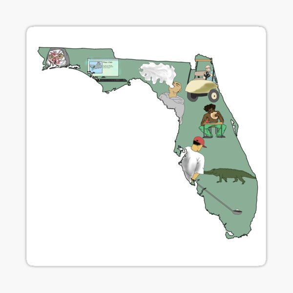 "Florida Man..." Sticker for Sale by Tubularradical | Redbubble