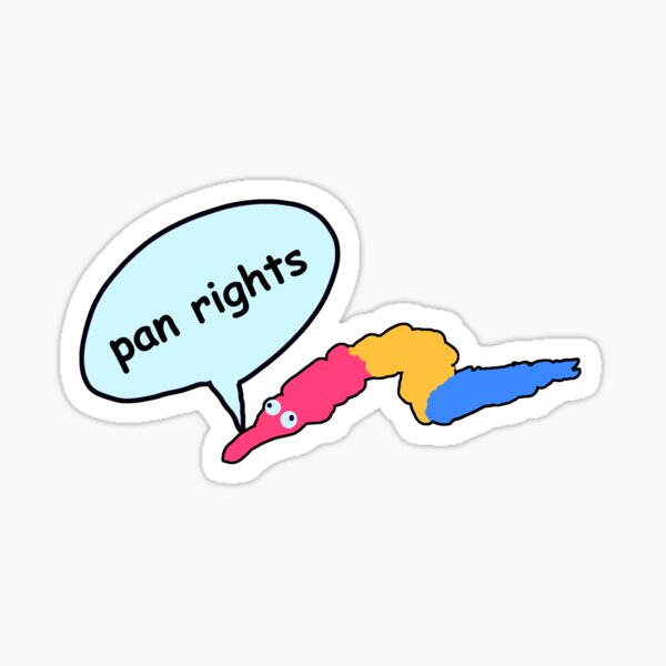 "Pan Rights Worm on a String" Sticker for Sale by BubbleApparel | Redbubble