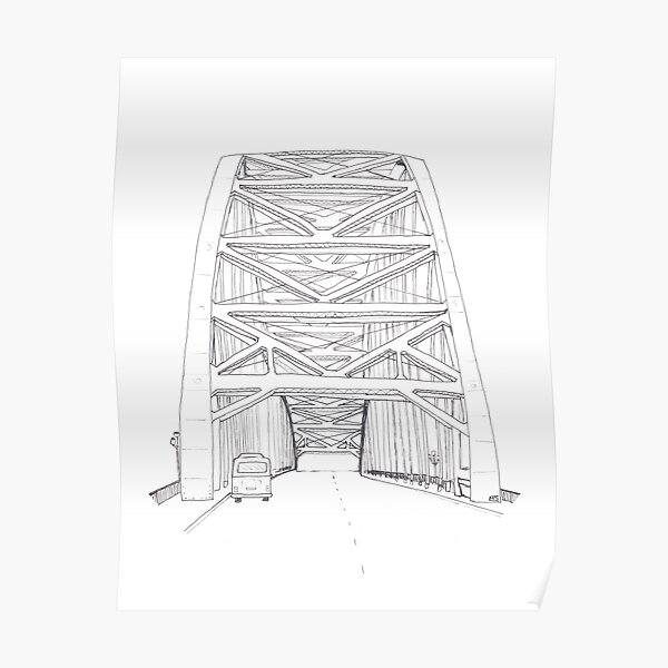 "Tyne Bridge line art" Poster for Sale by randompandaNE1 | Redbubble