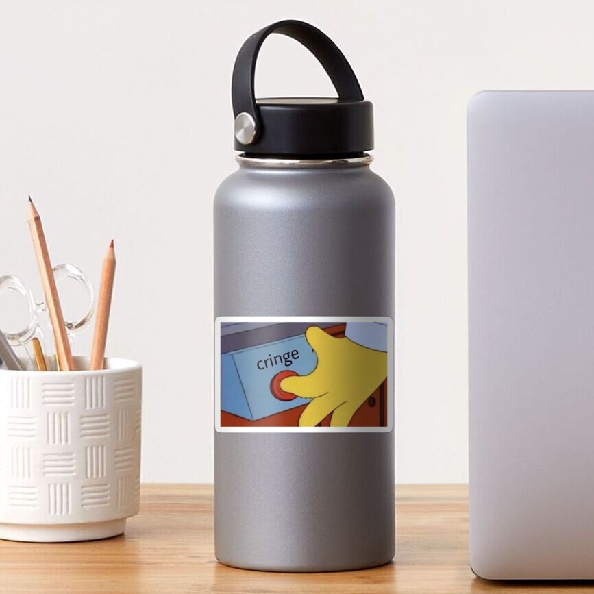 "cringe button" Sticker by alexa1125 | Redbubble