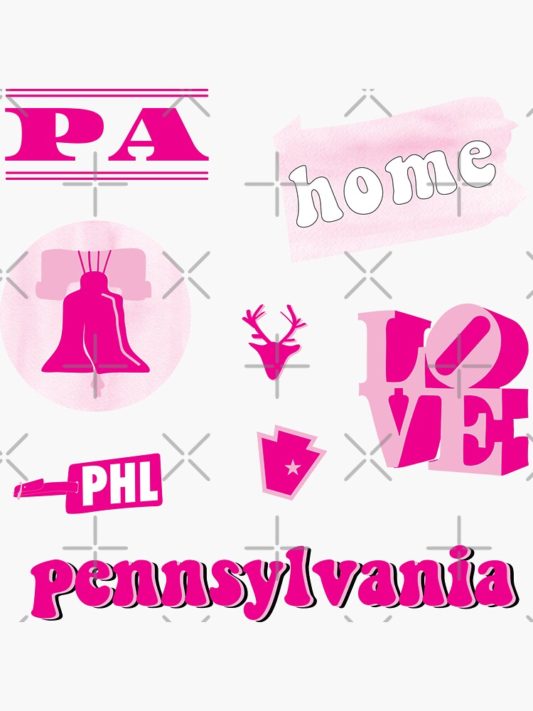 "Hot Pink Watercolor Pennsylvania US Sticker Pack" Sticker by The-Goods ...
