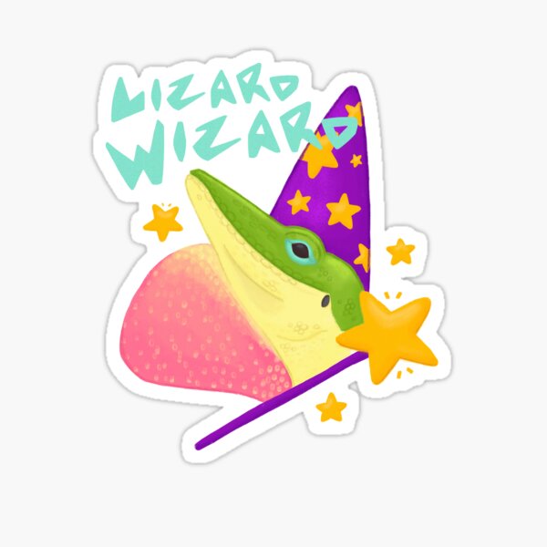 "Lizard Wizard " Sticker for Sale by Macbendigo | Redbubble