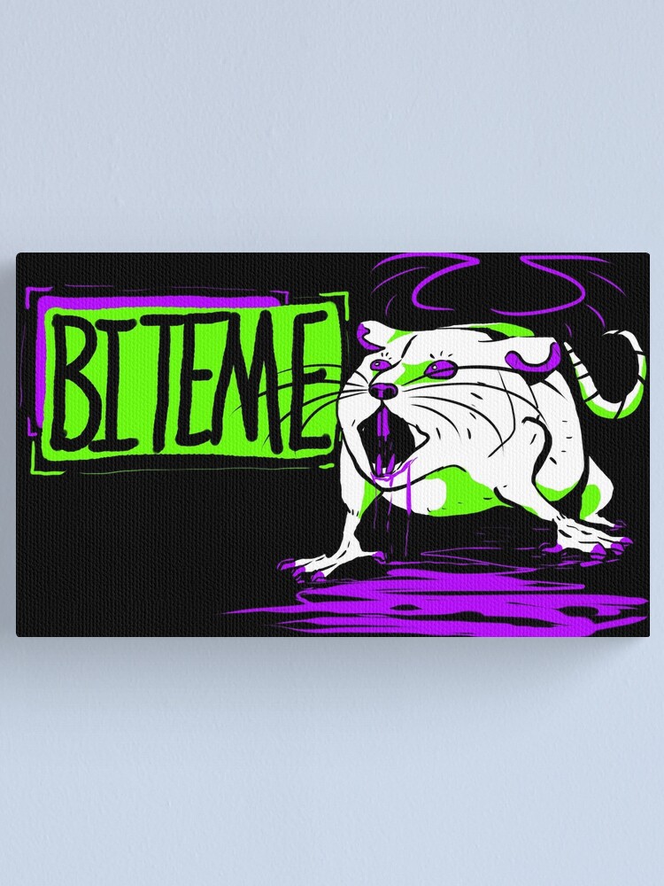 "BITE ME" Canvas Print for Sale by PunkyRatStudios | Redbubble