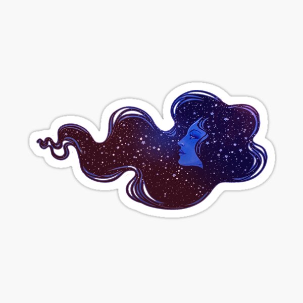 "Galaxy Girl - Long Hair" Sticker for Sale by AnimeLoco | Redbubble