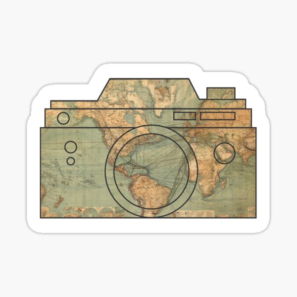 "World Traveler Camera" Sticker by RipDesigns | Redbubble
