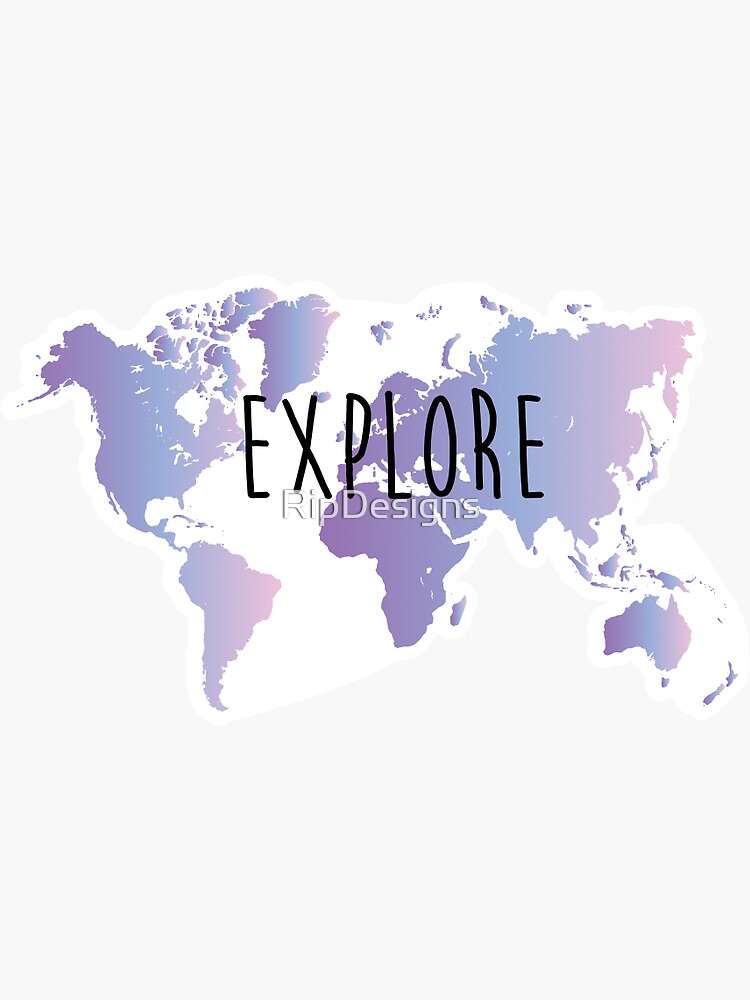 "Explore the World Map" Sticker by RipDesigns | Redbubble