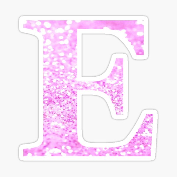 Letter E Pink Glitter Stickers | Redbubble