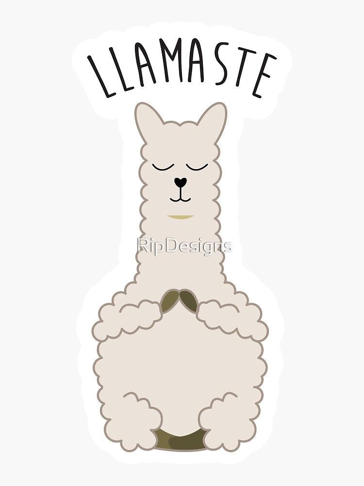 "Llamaste Yoga Llama" Sticker for Sale by RipDesigns | Redbubble