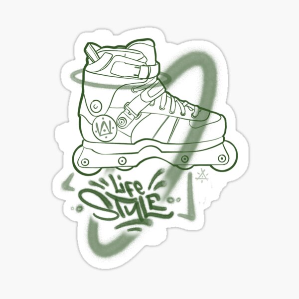 "Rollerblade life style" Sticker for Sale by CRUart | Redbubble