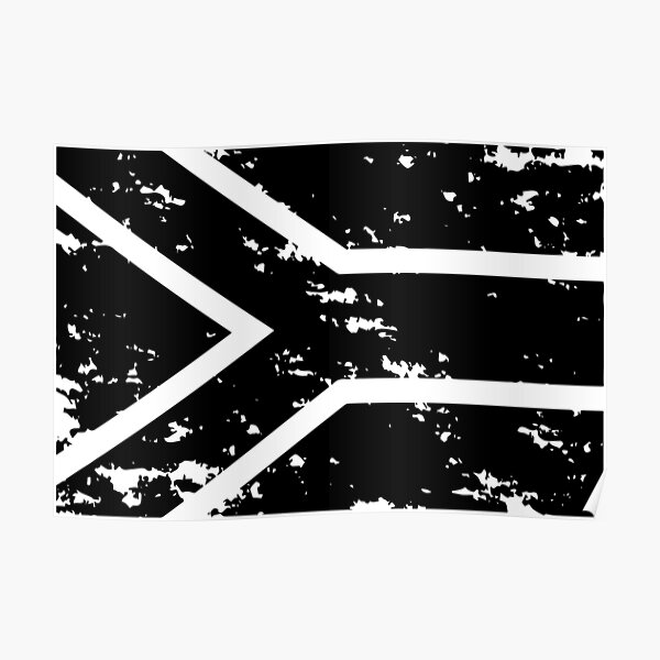 "Black and white South Africa flag" Poster for Sale by Starstacks ...
