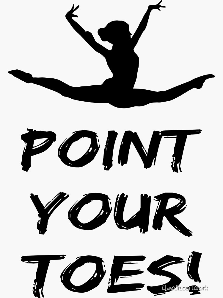 "Gymnastics, Gymnast - Point your toes!" Sticker by claudiasartwork ...