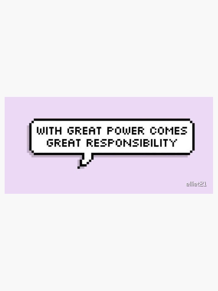 ""With Great Power..." Aesthetic Sticker" Sticker by elliet21 | Redbubble