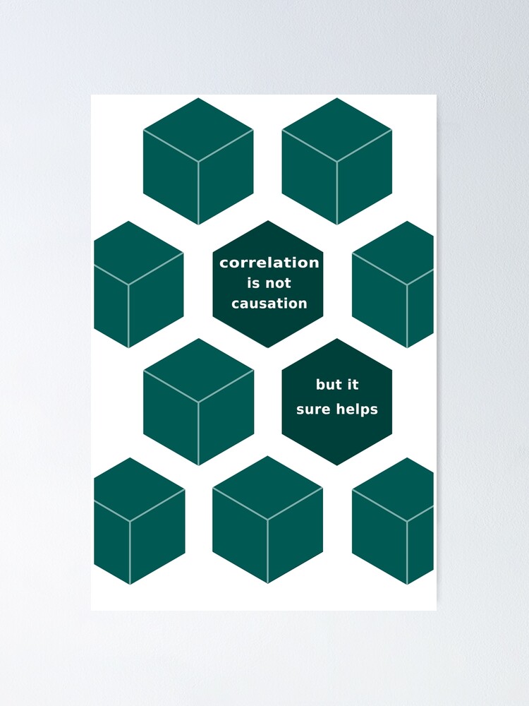 "correlation is not causation" Poster for Sale by FunnyGrief | Redbubble