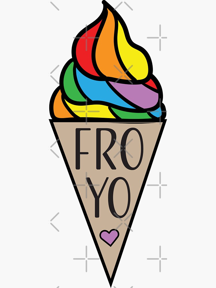"Rainbow Froyo Cone" Sticker for Sale by M-lee400 | Redbubble