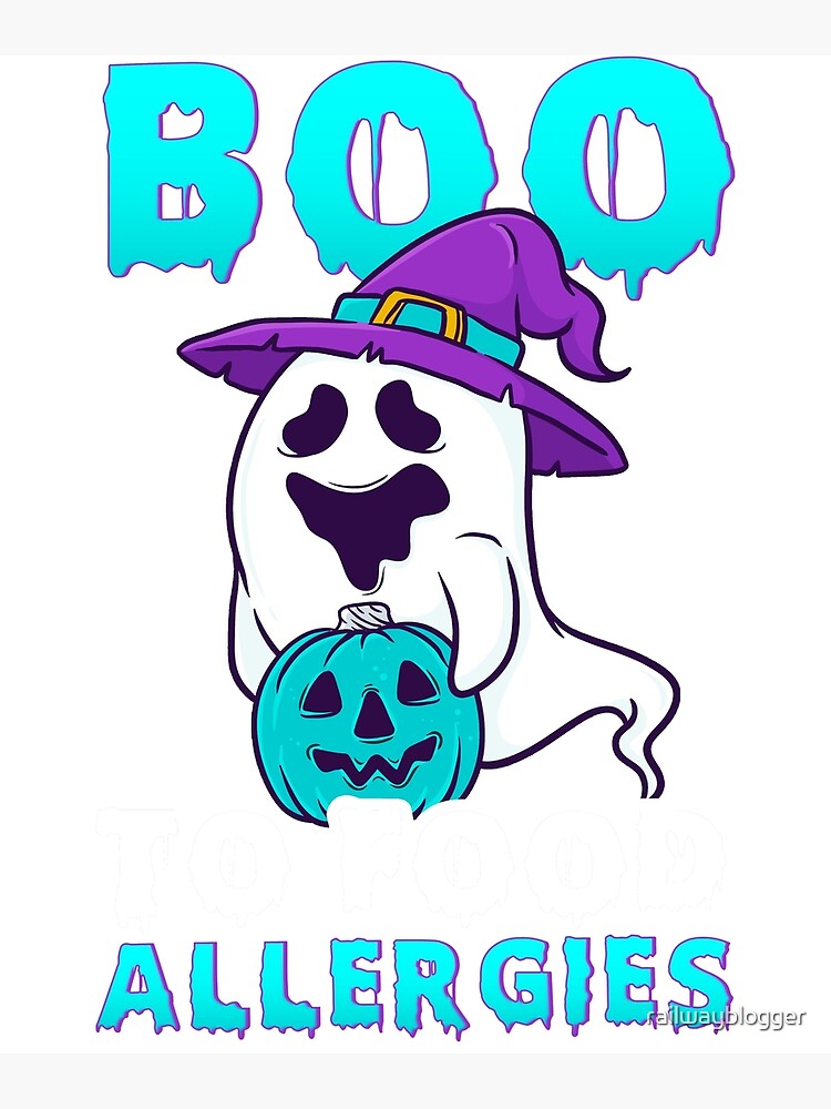 "Teal Pumpkin Halloween Boo To Food Allergies Allergy Awareness" Poster ...