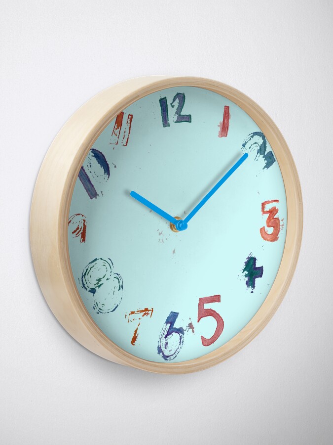 "Clock with Numbers, watercolor" Clock for Sale by djrunnels | Redbubble