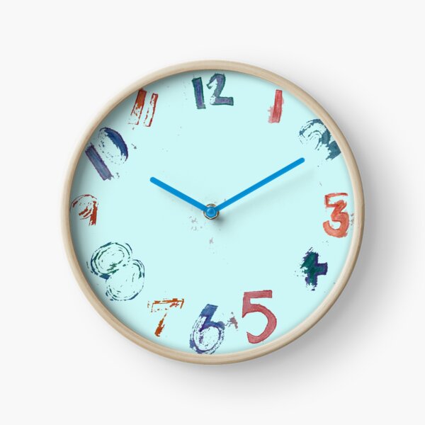 "Clock with Numbers, watercolor" Clock for Sale by djrunnels | Redbubble