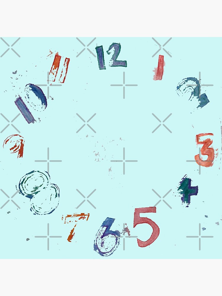 "Clock with Numbers, watercolor" Clock for Sale by djrunnels | Redbubble