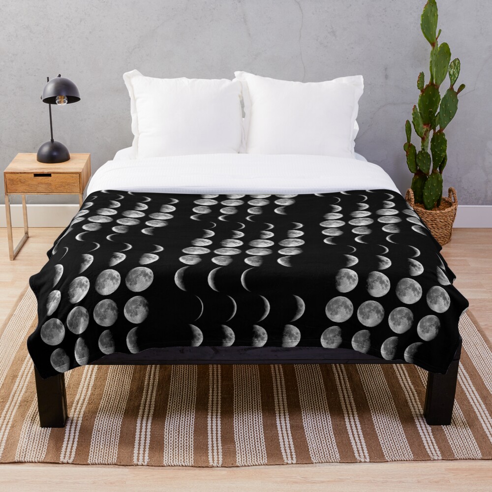 "Moon Phases" Throw Blanket for Sale by nefos | Redbubble