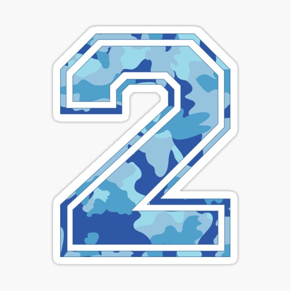 "Team Sports Uniform Number #2 - Blue Camouflage" Sticker by RiplMedia ...