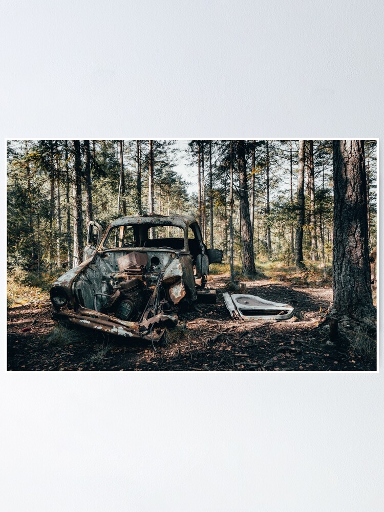 "Free muzzle - car cemetery Sweden" Poster for Sale by 66latitudenorth ...