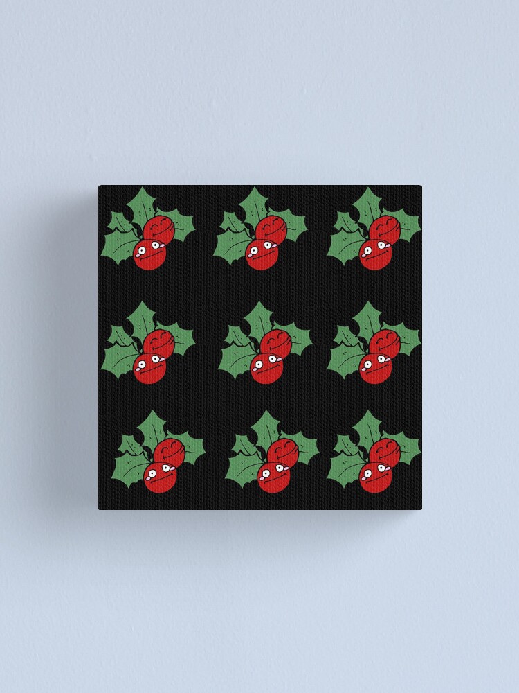 "Cherry Buddy Pattern Black Background Design" Canvas Print for Sale by ...