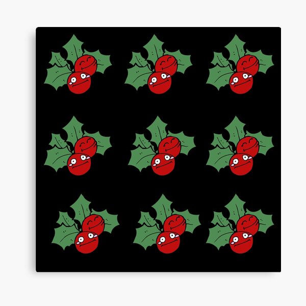 "Cherry Buddy Pattern Black Background Design" Canvas Print for Sale by ...