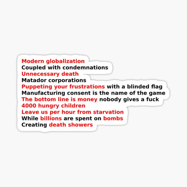 Anti Globalization Stickers | Redbubble