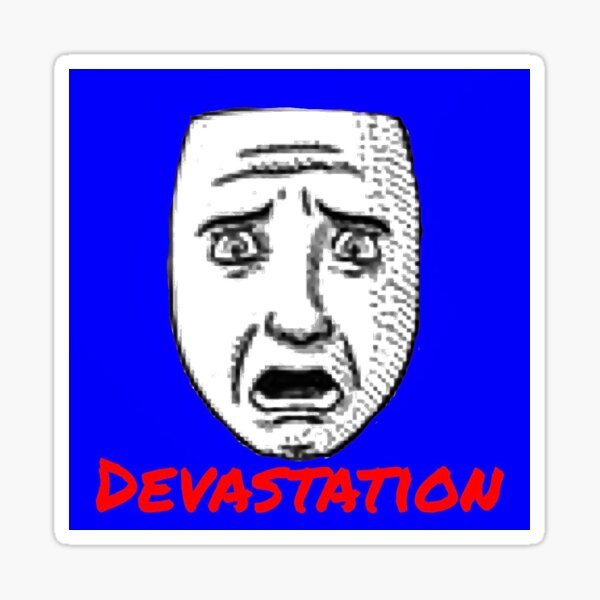 "DEVASTATION" Sticker by AndrewRobinson1 | Redbubble