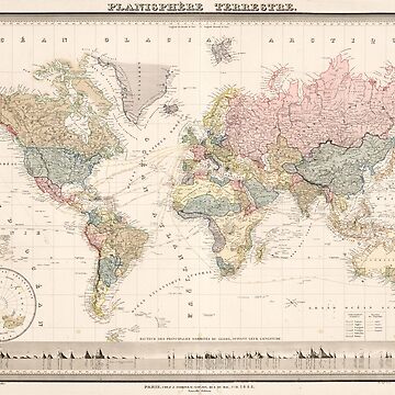 "Vintage Colorful Historical Rainbow World Map Bohemian World Map ...