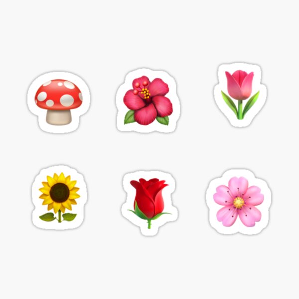 "Flower emoji sticker pack" Sticker for Sale by hollyu16 | Redbubble