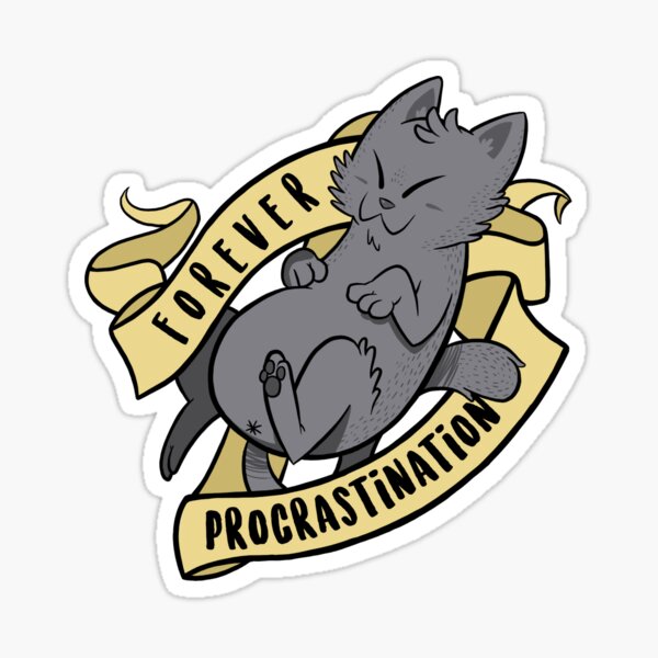 "Forever Procrastination" Sticker by Miguelhan | Redbubble