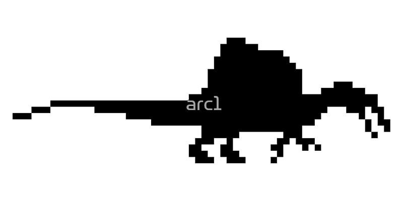 "8-bit spinosaurus Black" by arc1 | Redbubble