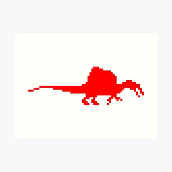 "8-bit spinosaurus Red" Art Print for Sale by arc1 | Redbubble