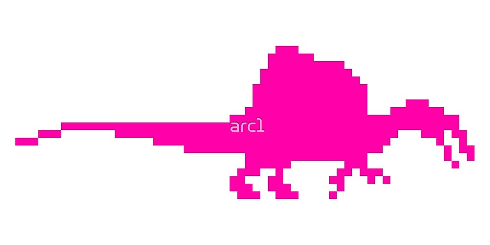 "8-bit spinosaurus Pink" by arc1 | Redbubble