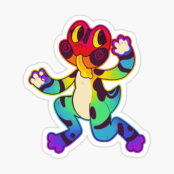 "Rainbow Frog" Sticker by Bittenbats | Redbubble