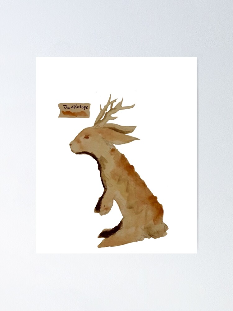 "Watercolor Jackalope" Poster by Consp-Lesbians | Redbubble