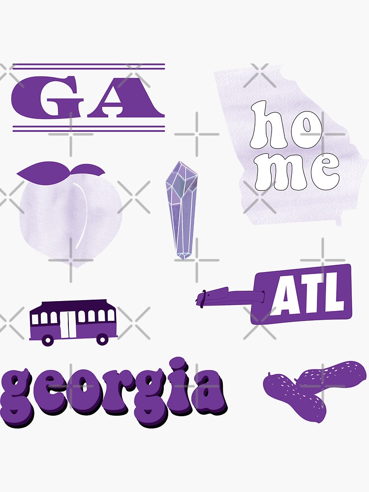 "Purple Watercolor Georgia US Sticker Pack" Sticker for Sale by The ...