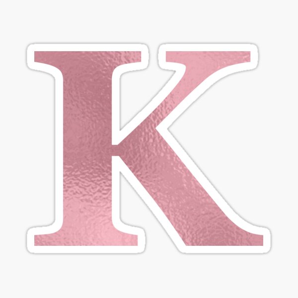 Letter K Pink Glitter Stickers | Redbubble