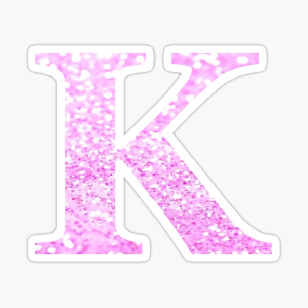 Letter K Pink Glitter Stickers | Redbubble