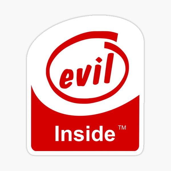 "Evil Inside Funny Logo Parody" Sticker for Sale by ELKaito | Redbubble